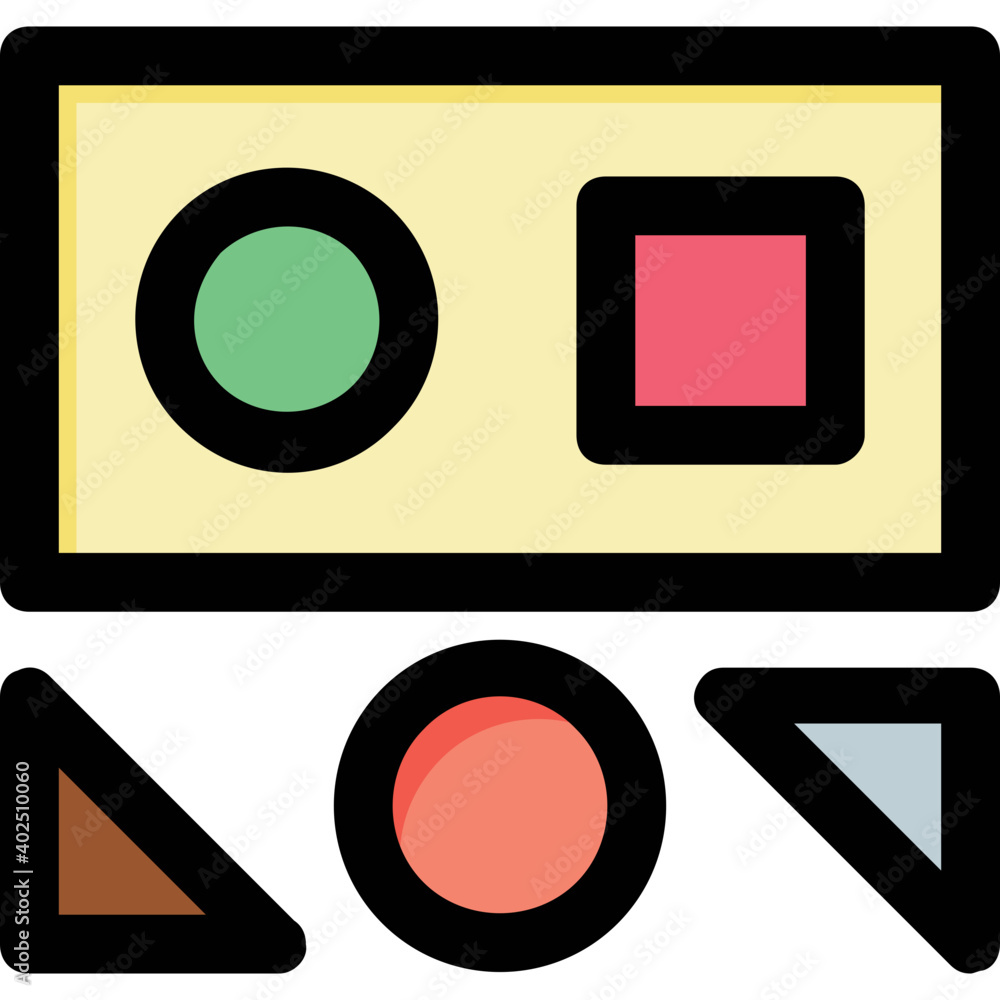 Simple Geometrical Shapes for kids vector illustration by relevant ...