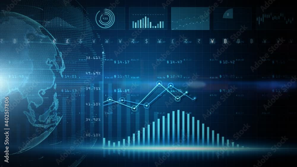 Digital data financial investment trends, Financial business diagram ...