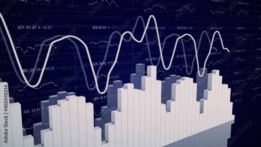 Looping Bar Charts.Business and stock market.Stock exchange market HUD ...