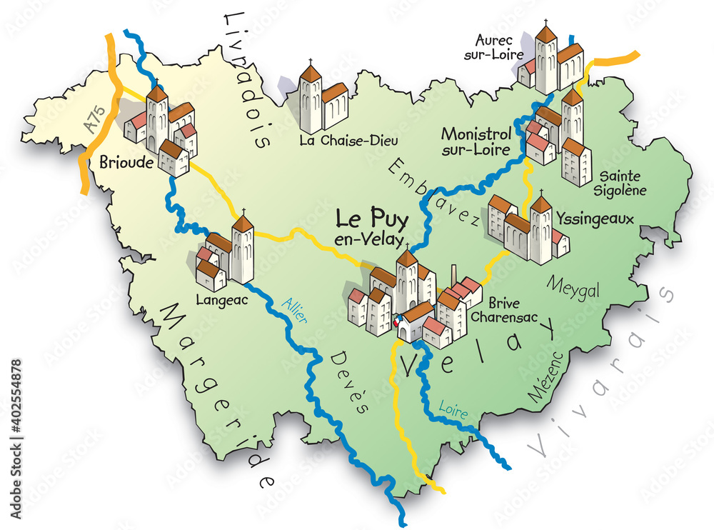 Vetor de 43 Carte du département de la Haute-Loire do Stock | Adobe Stock