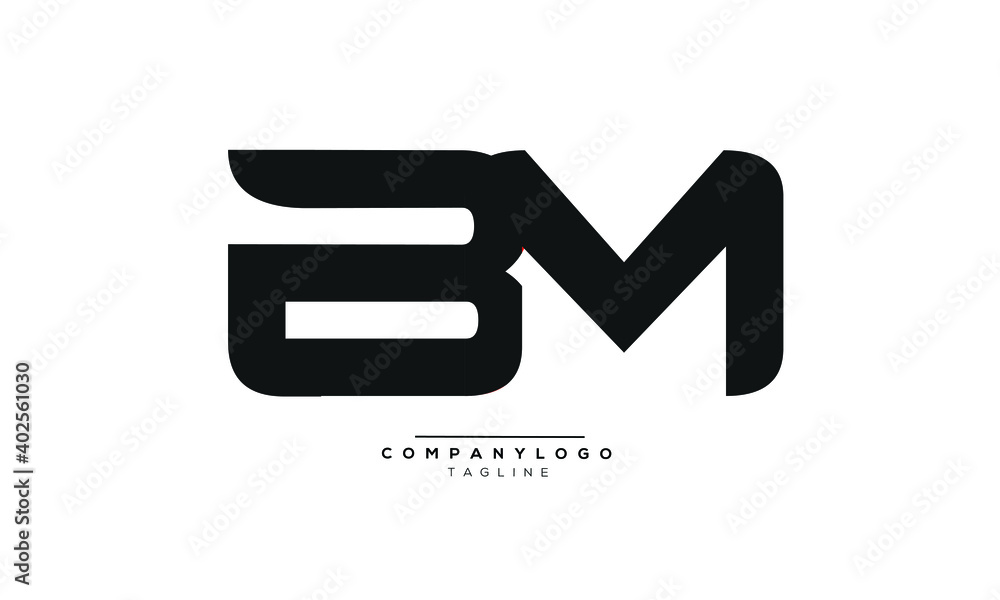 BM icon monogram letter text alphabet logo design Stock Vector | Adobe ...