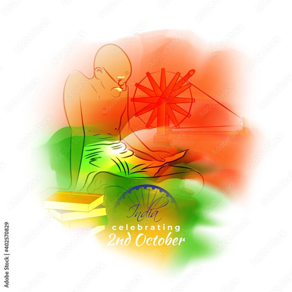 VECTOR ILLUSTRATION OF CONCEPT BANNER FOR HAPPY GANDHI JAYANTI, 2 ...