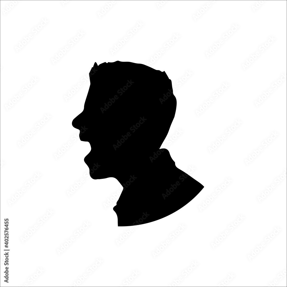Man Shouting Silhouette