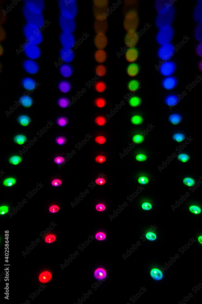 Colourful RGB LED lights on black background. LED Matrix with WS2812B ...