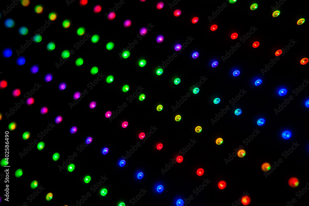 Foto de Colourful RGB LED lights on black background. LED Matrix with ...