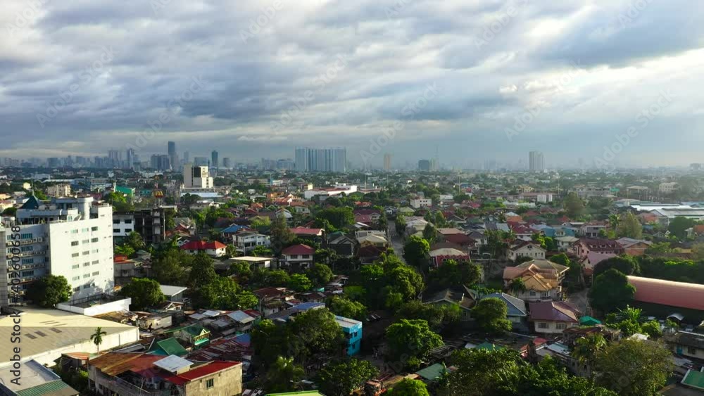 Manila city with skyscrapers, modern buildings and Makati business ...