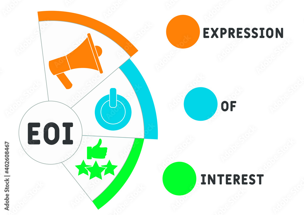 Vetor de EOI - Expression of Interest acronym. business concept ...