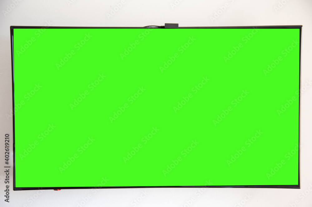 Close up monitor green screen. Stock Photo | Adobe Stock