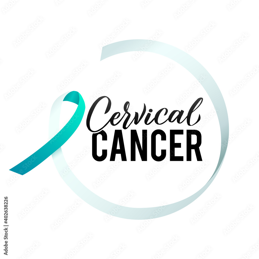 Cervical Cancer Vector Illustration Ribbon Around Letters Vector