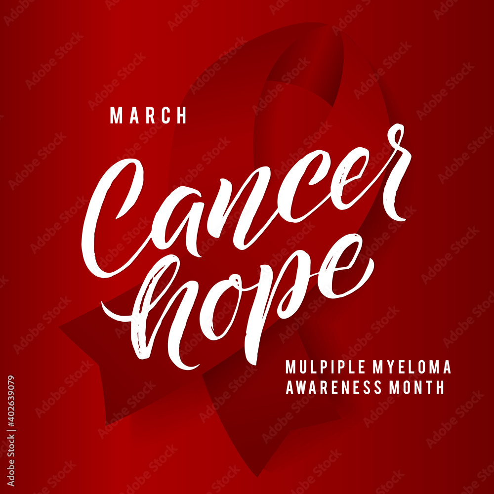 Vector Multiple Myeloma Awareness Calligraphy Poster Design. Stroke ...