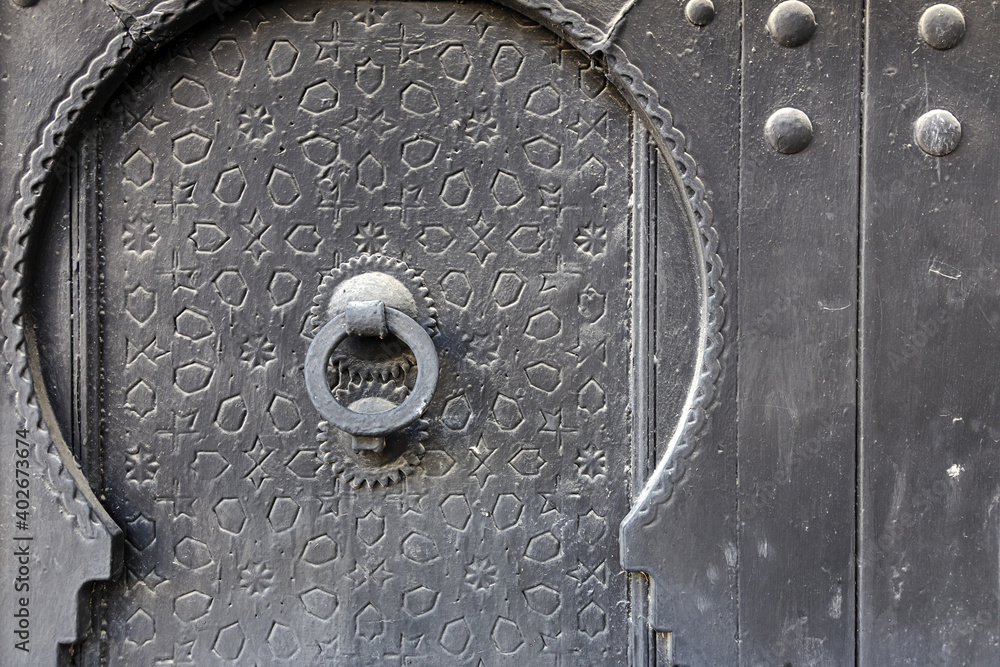 Details of arabic architecture in the old medina of Tangier.Morocco ...