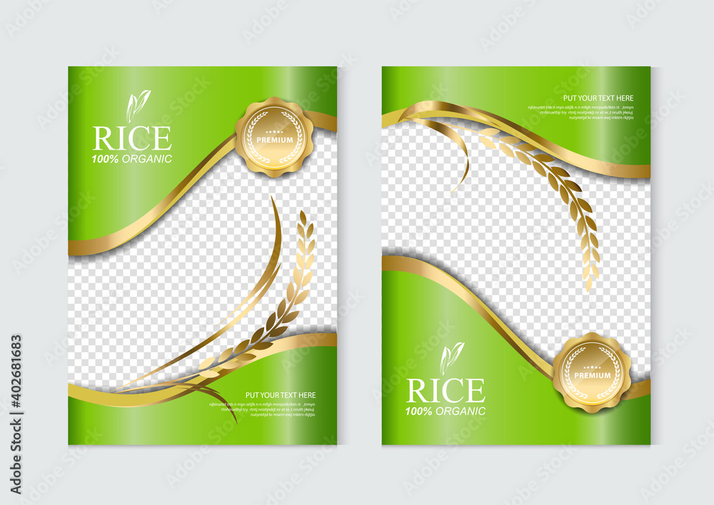 Rice food or thai food, banner and poster template vector design. Stock ...