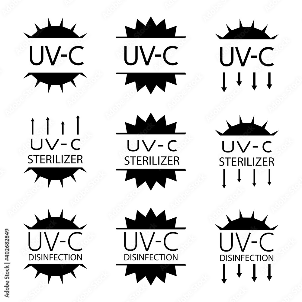Information signs for packaging markings with UV devices inside. UV-C ...