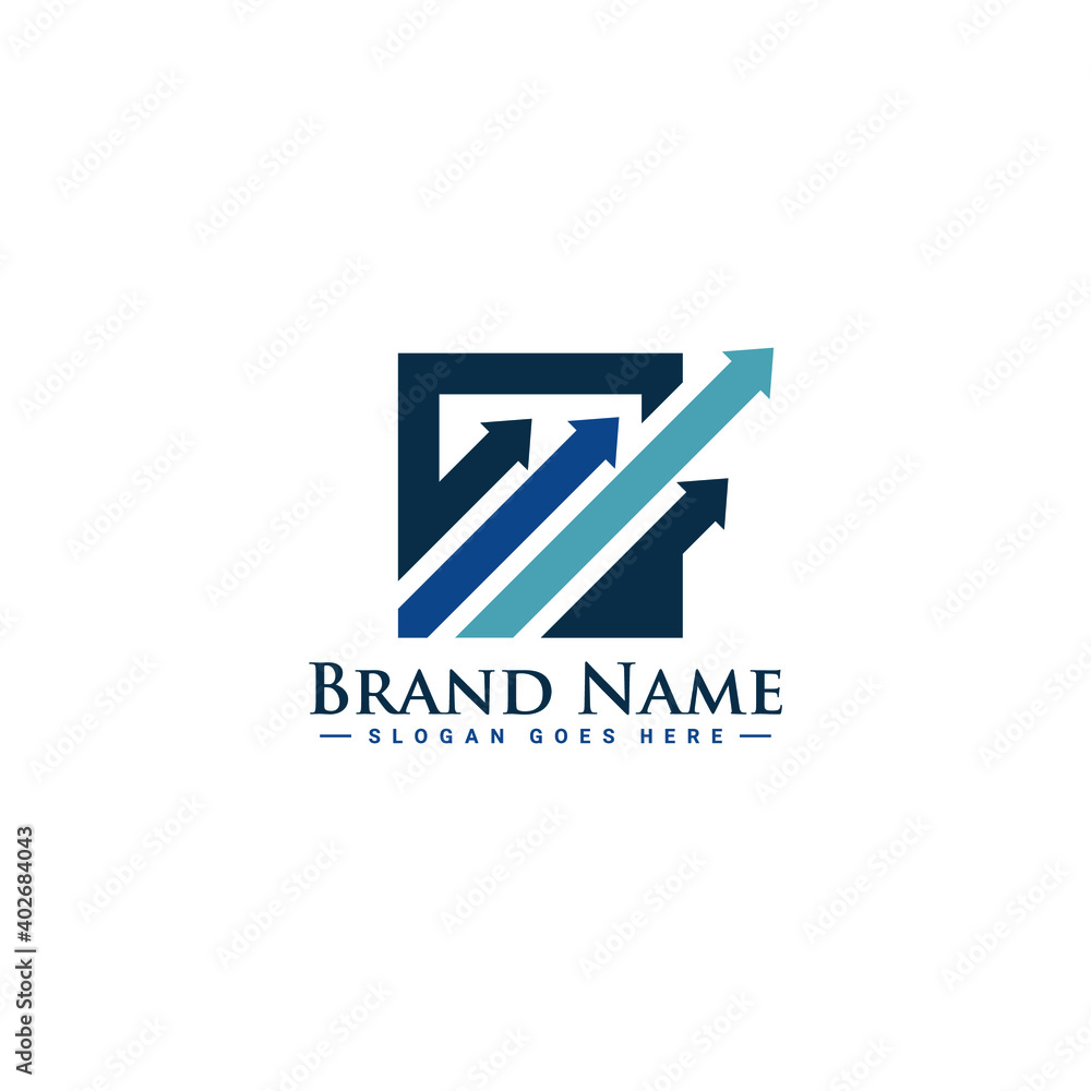 Finance Business Logo - Vector Template of Finance Logo With Growing ...