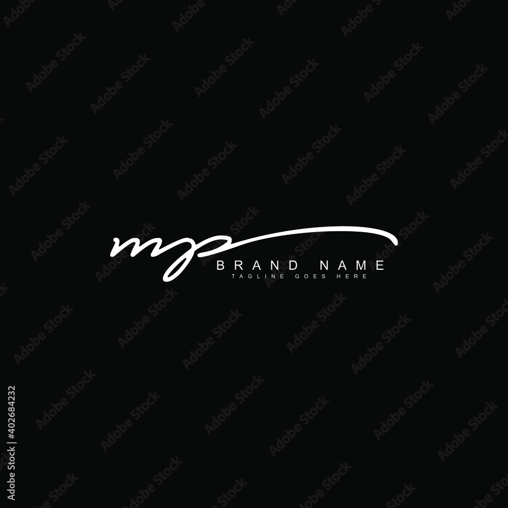 MP Handwritten Signature Logo Template - Vector Logo for Business Name ...