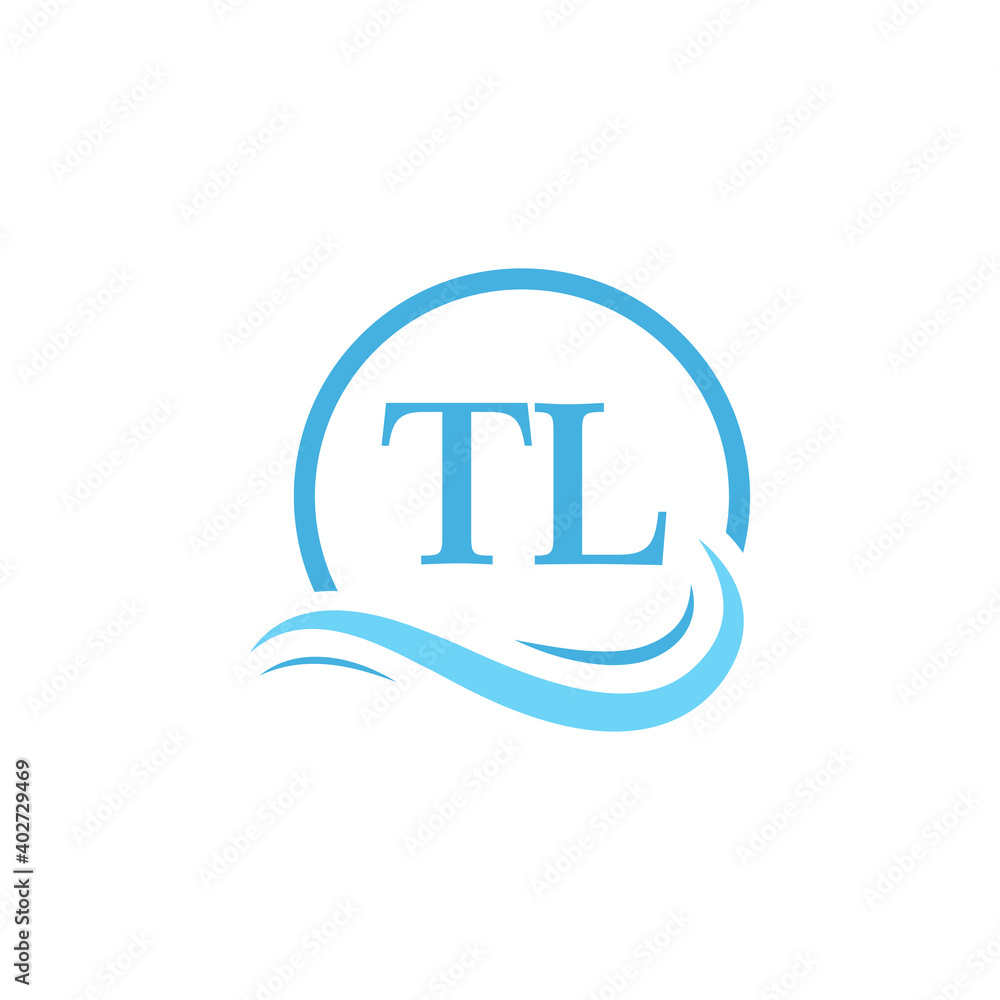 TL Lettering Logo Design in Water Wave. Modern Letter Logo Design With ...
