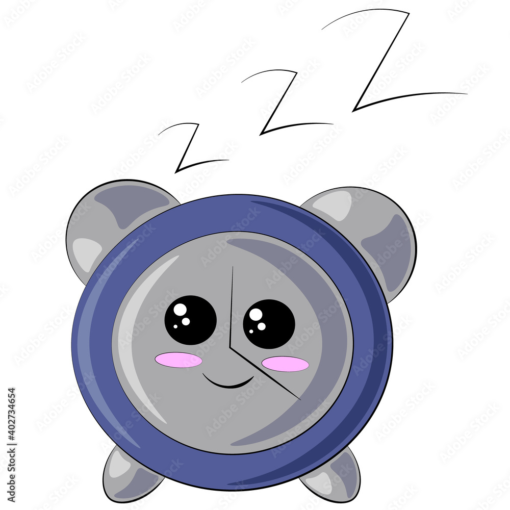 Cute cartoon happy little Alarm in color Stock Vector | Adobe Stock