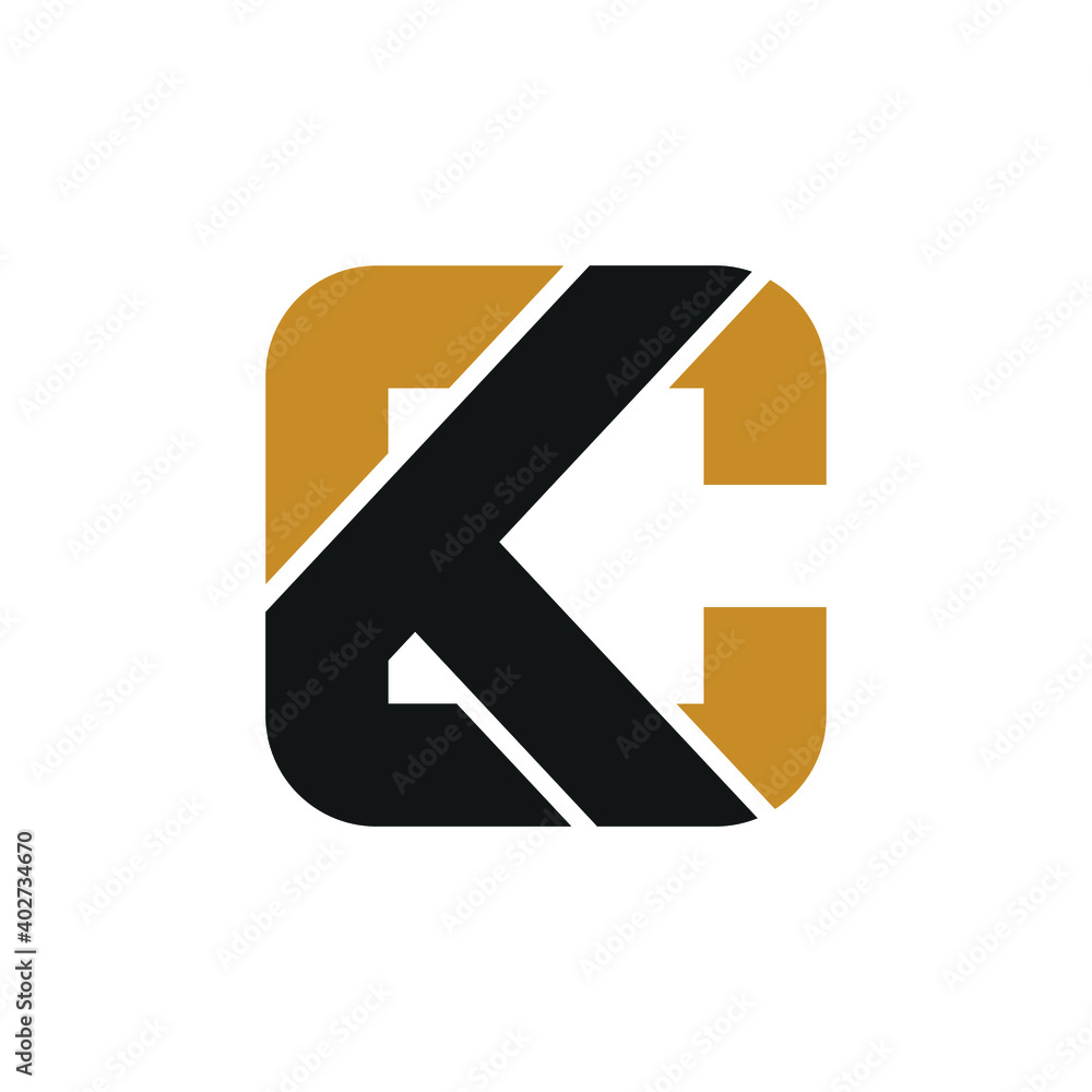 Initial kc letter logo vector template design. Linked letter ck logo ...