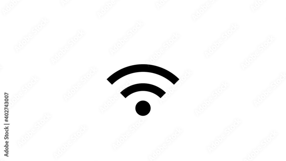 WiFi, icon, flashes, video 4k animation. Wifi symbol motion design for ...