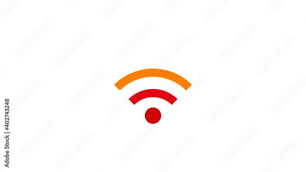 WiFi, icon, flashes, video 4k animation. Wifi symbol motion design for ...