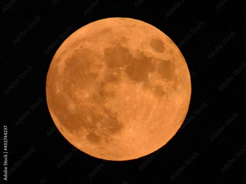Full Orange moon Stock Photo | Adobe Stock