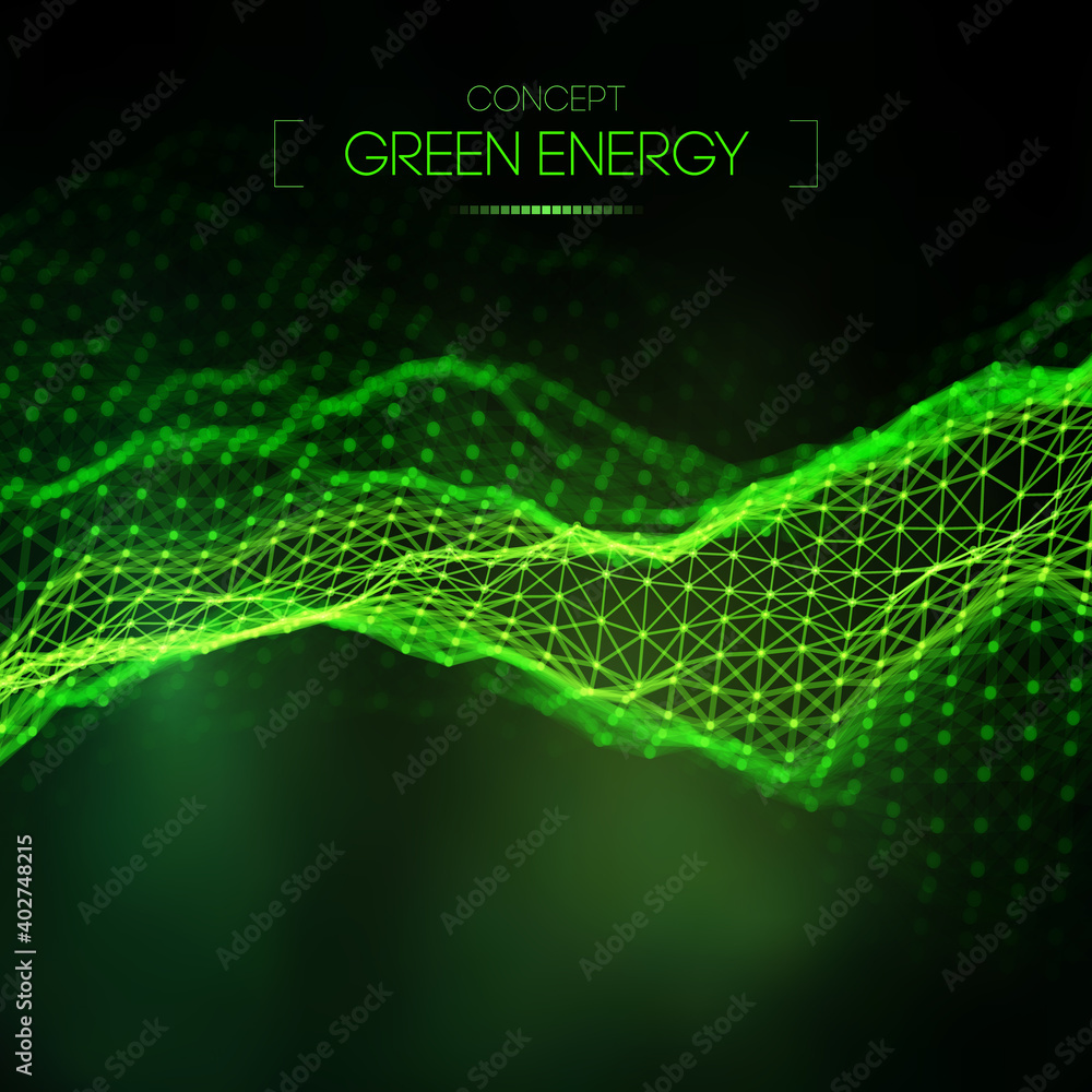 Green energy concept. Vector green technology background. Futuristic ...