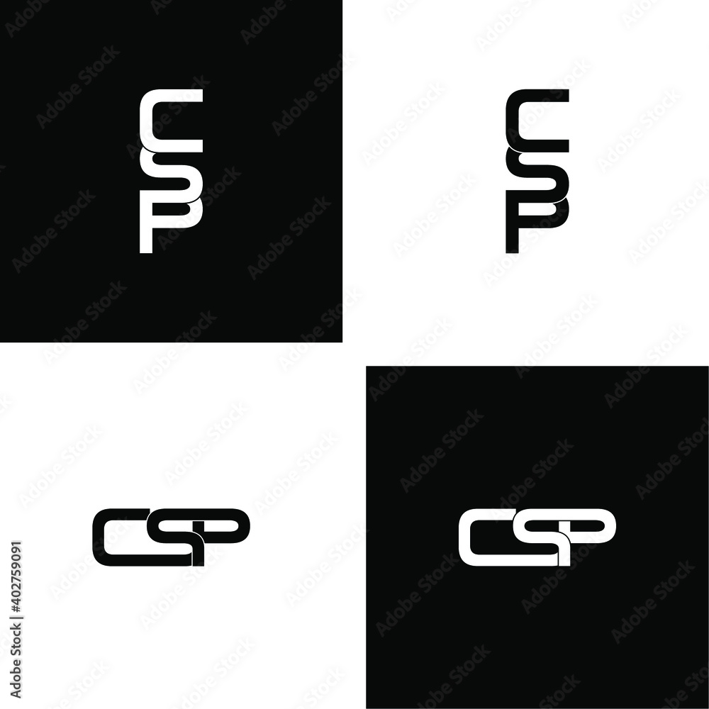 csp letter original monogram logo design set Stock Vector | Adobe Stock