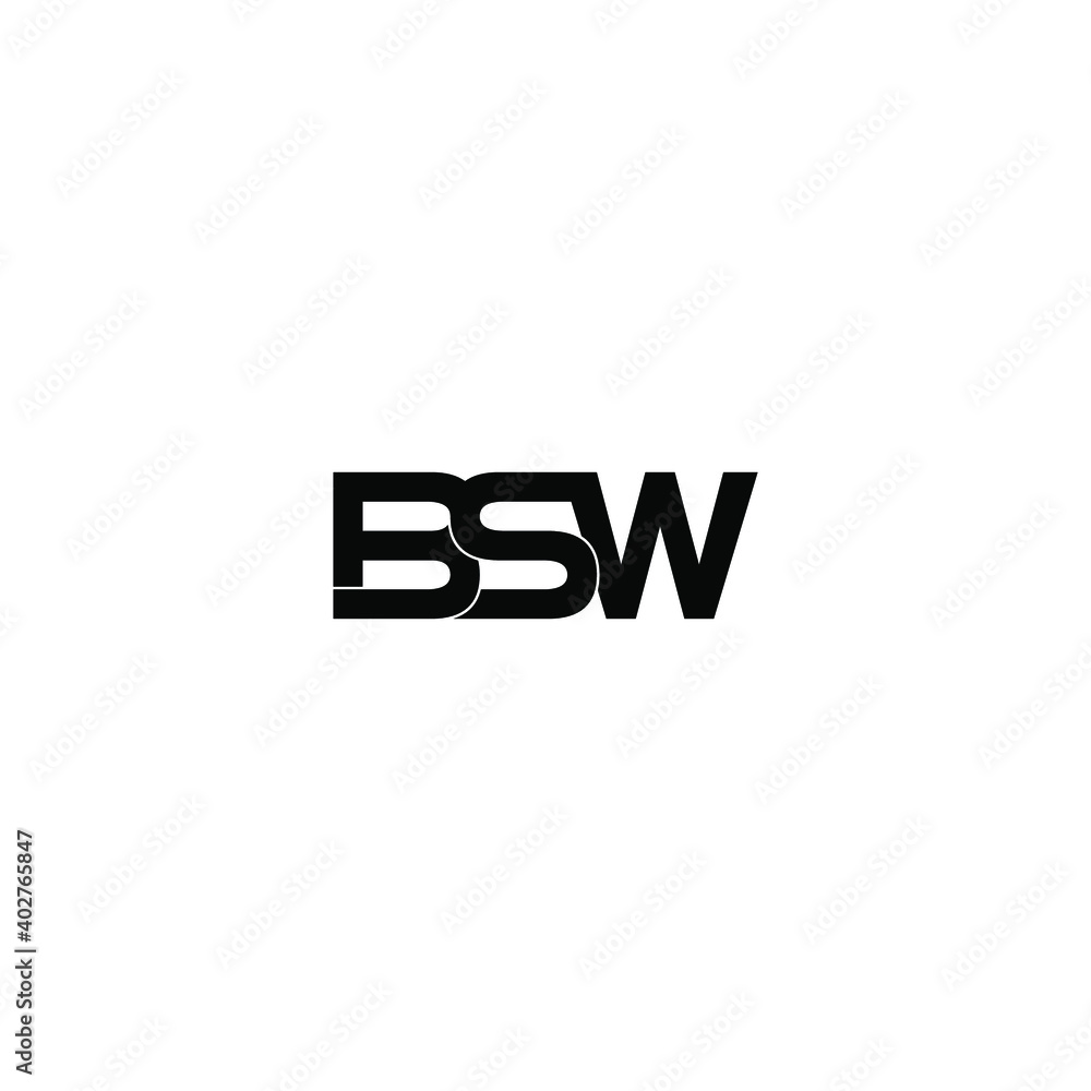 bsw letter original monogram logo design Stock Vector | Adobe Stock