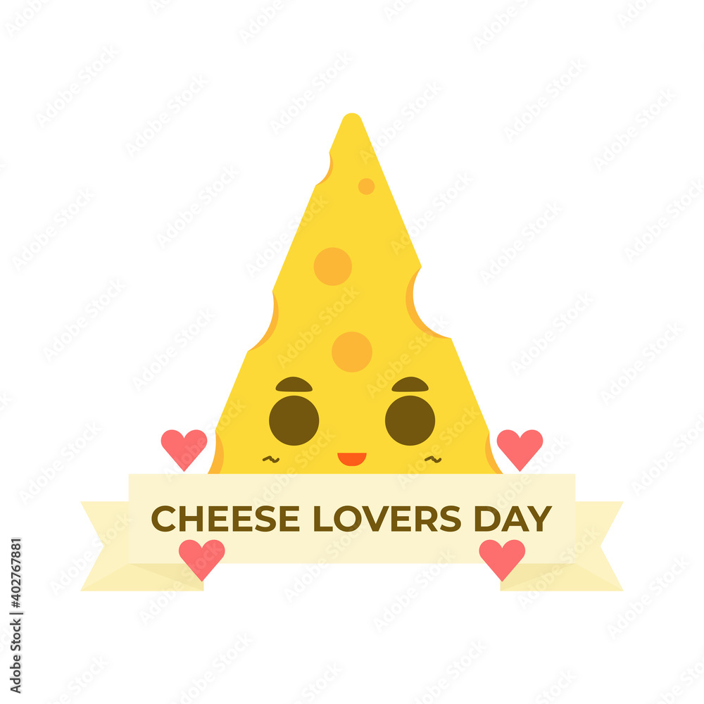 illustration of a cute and adorable cheese character with a happy smile ...