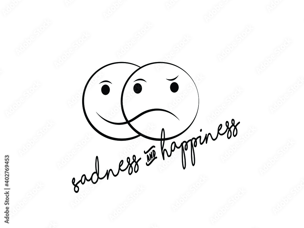 smile face Icon Vector illustration. Happy and sad symbol. happiness ...