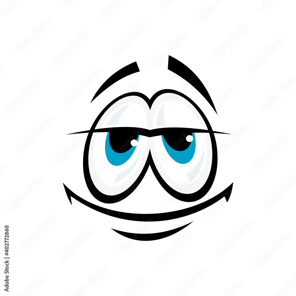 Pleased emoticon isolated emoji symbol. Vector satisfied smiley in good ...