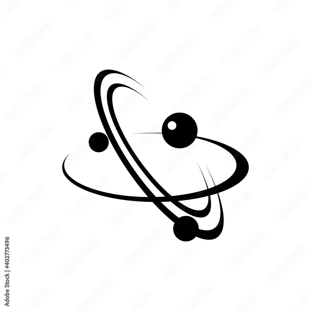 Vecteur Stock Atomic energy symbol black vector icon. Chemical reaction ...