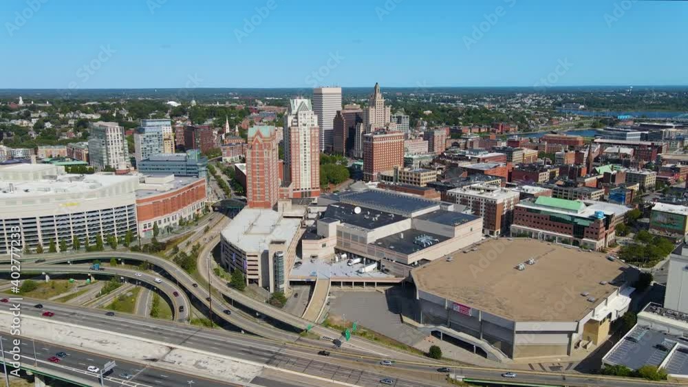 Providence modern city aerial view in downtown providence, Rhode Island ...