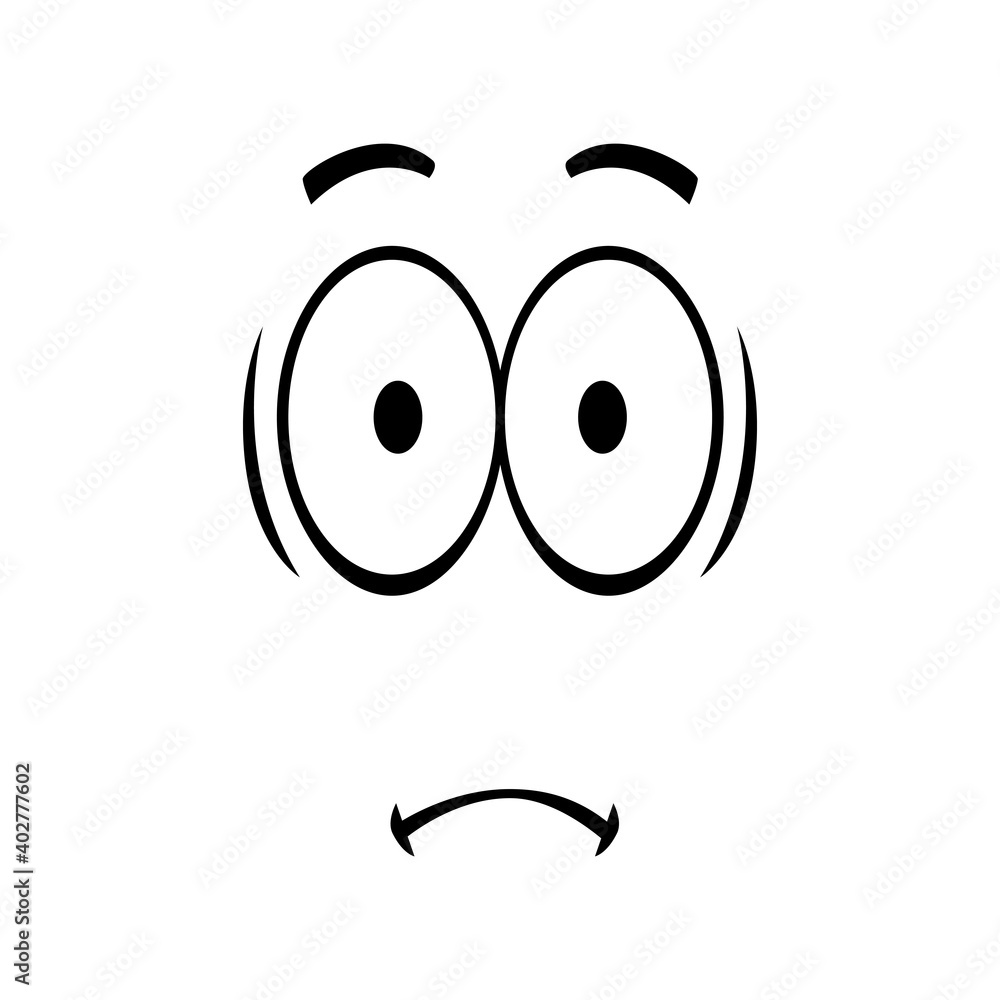 Frustrated emotion isolated upset smiley. Vector upset emoticon ...