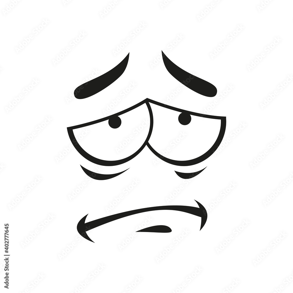 Frustrated emoji emotion upset emoticon smiley. Vector sad depressed ...