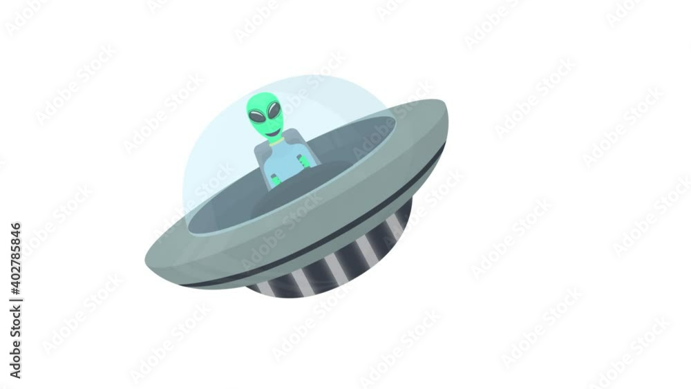 Vidéo Stock Alien in a UFO. Animation of a spaceship flight, alpha ...