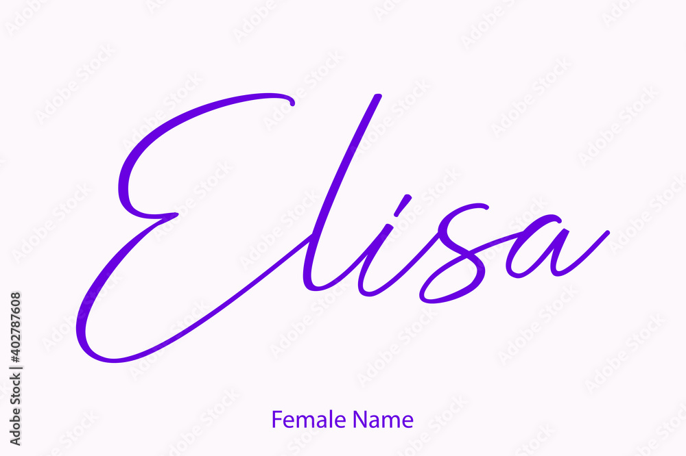 Elisa Female Name - in Stylish Lettering Cursive Typography Text Stock ...