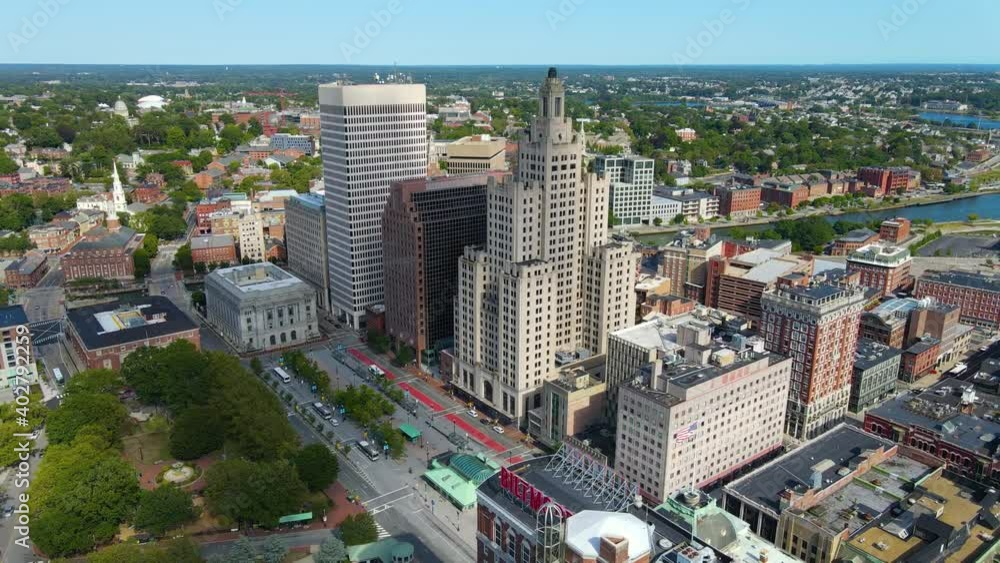 Providence modern city aerial view in downtown providence, Rhode Island ...