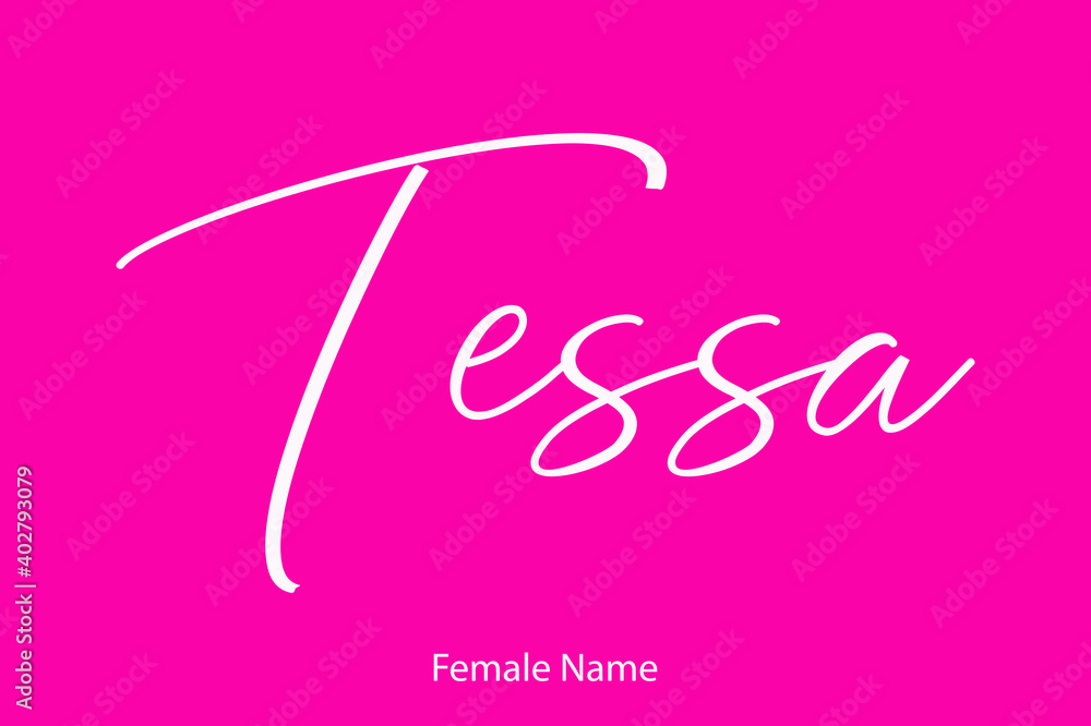 Tessa Woman's name. Hand drawn lettering. Vector Typography Text on ...