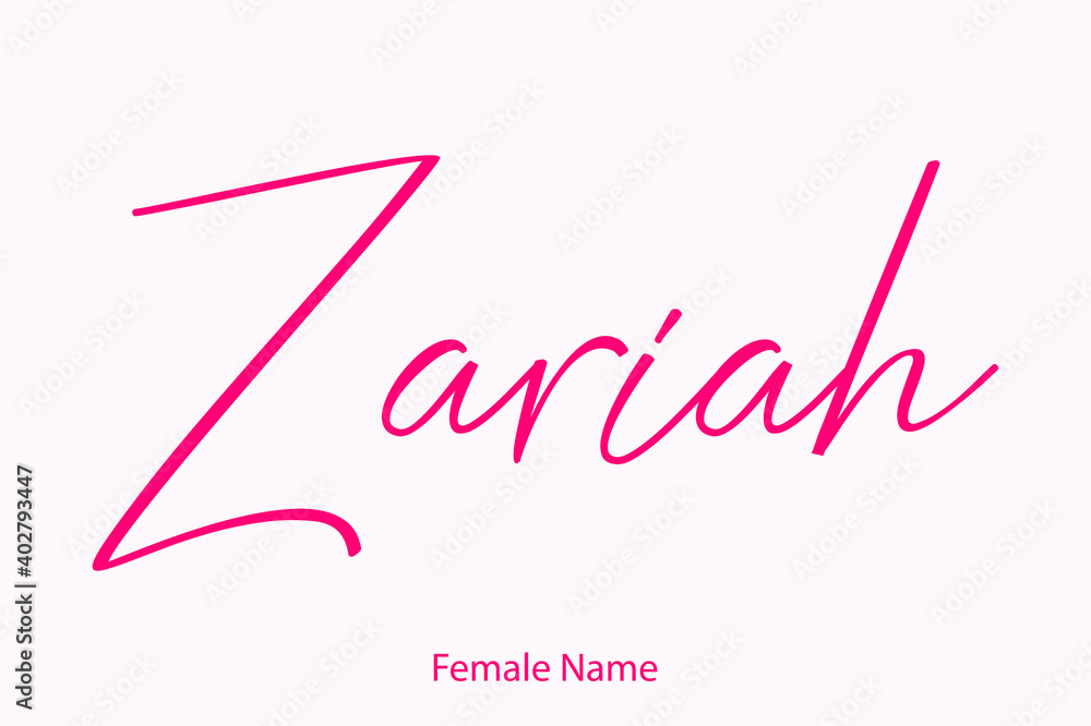 Zariah Female name - in Stylish Lettering Cursive Calligraphy Pink ...