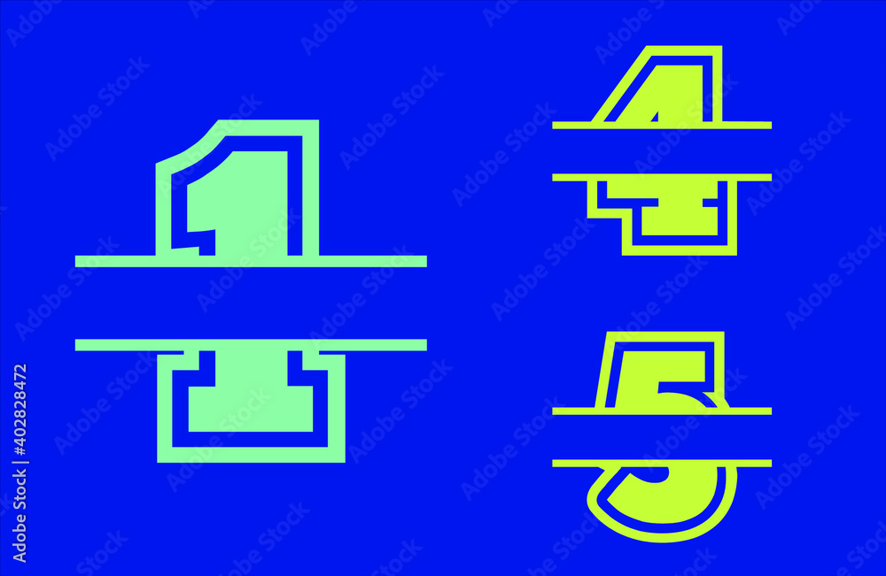 Vetor de numbers Split Monogram, Split Letter Monogram, Alphabet Frame ...
