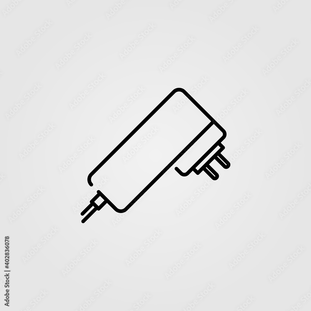 Charging adapter icon. Electronic device power adapter symbol. Stock ...