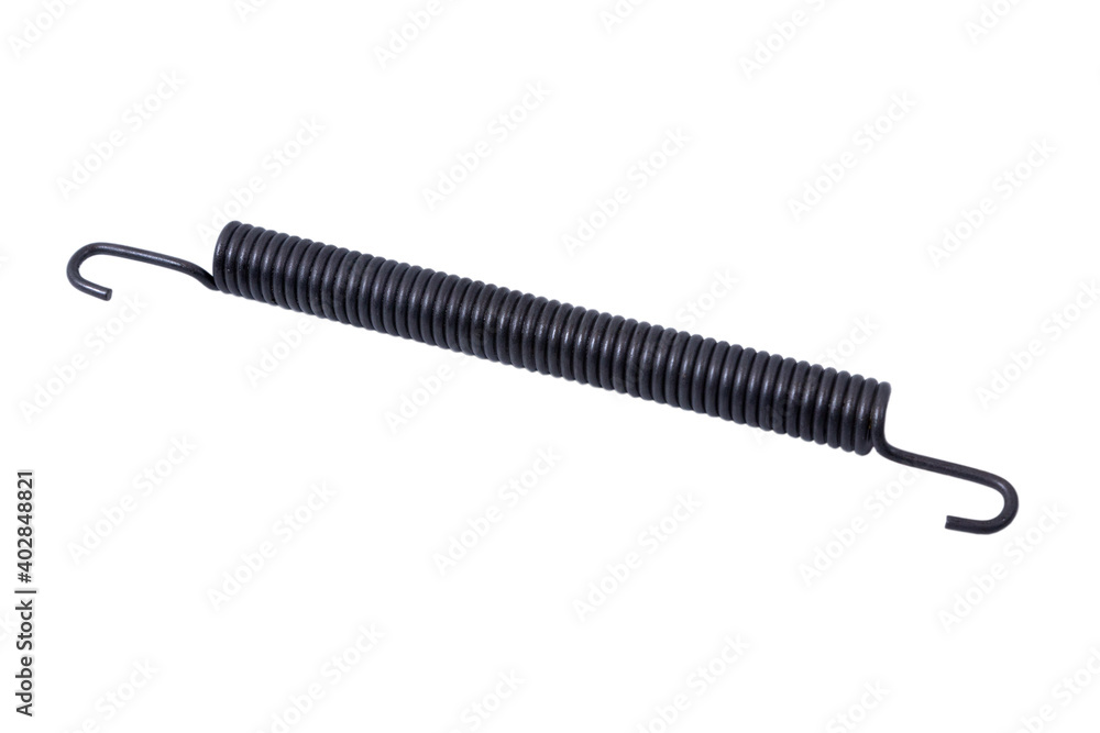 Spring of brake drum coupling pads on an isolated white background ...