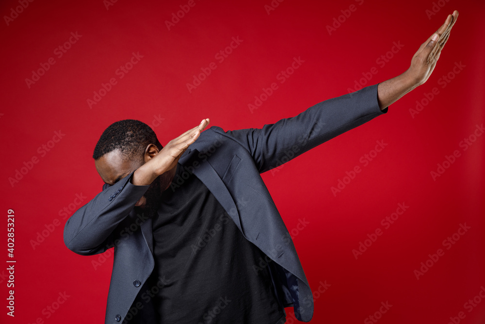 Young african american business man 20s in classic jacket suit standing ...