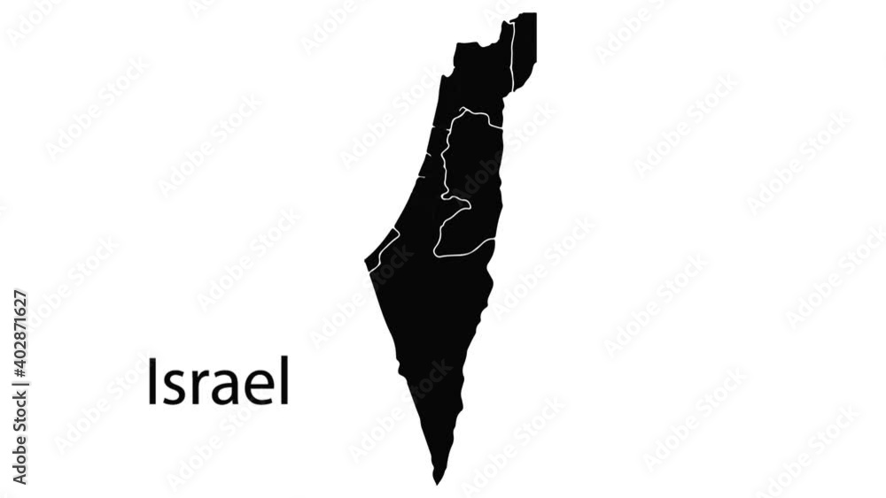 Vector map of Israel. World map icon in the form of a globe.Motion ...