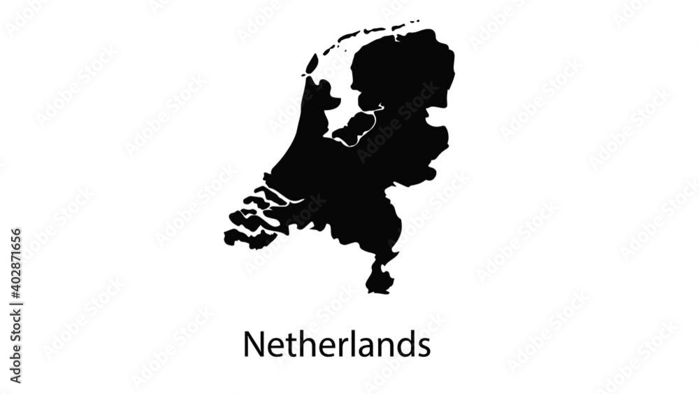 Netherlands vector map.Globe-like world map icon. Motion vector ...