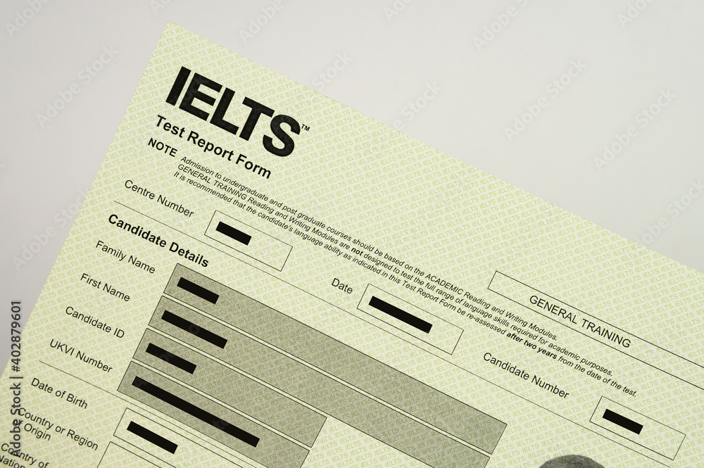 Authentic IELTS test report form. The International English Language ...