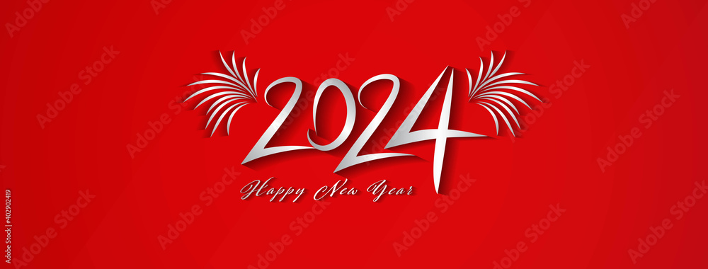 2024 Happy new year banner vector for social media, Web banner, 2024 ...