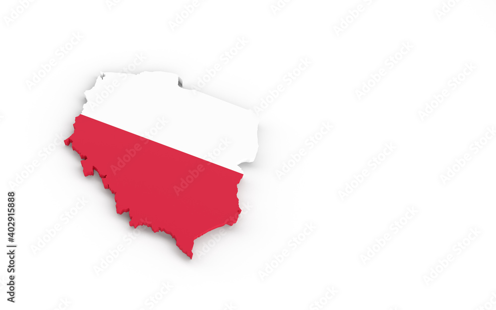 Map of Poland with Polish flag 3D rendering Stock Illustration | Adobe ...