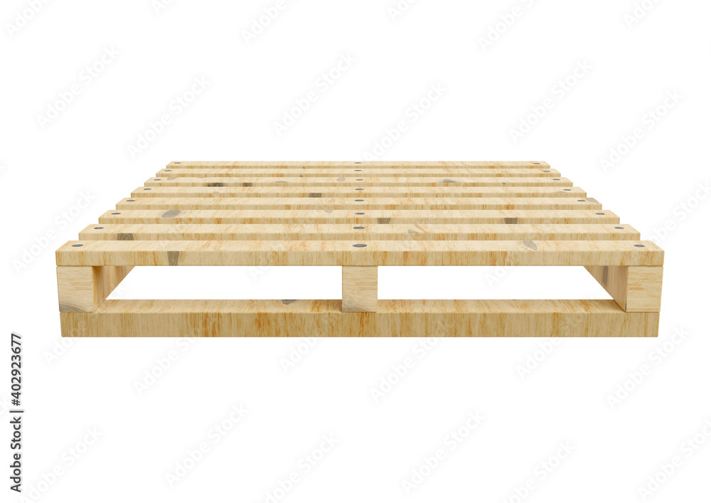 Empty wooden pallet isolated on white background. Front view Stock ...